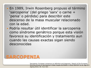 Síndromes Geriátricos y Sarcopenia | PPTX