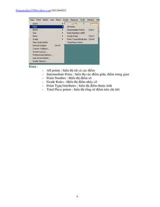 Hướng Dẫn Sử Dụng Lệnh Trong ACCUMARK Pattern Design | PDF