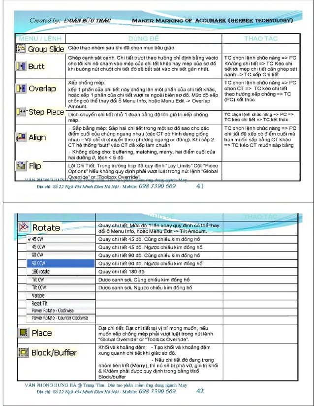 CÁC LỆNH GIÁC SƠ ĐỒ GERBER | PDF
