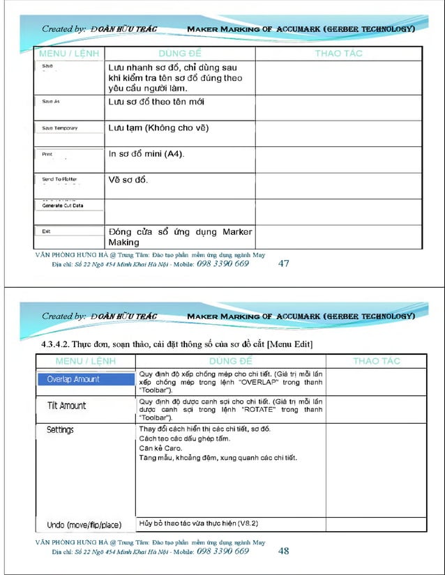 CÁC LỆNH GIÁC SƠ ĐỒ GERBER | PDF