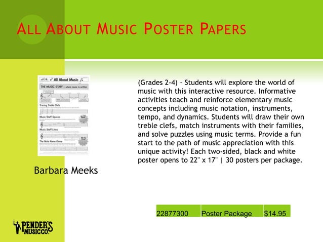 Sneak Peek 2012 | Elementary Classroom Sheet Music & Resources | PPTX ...