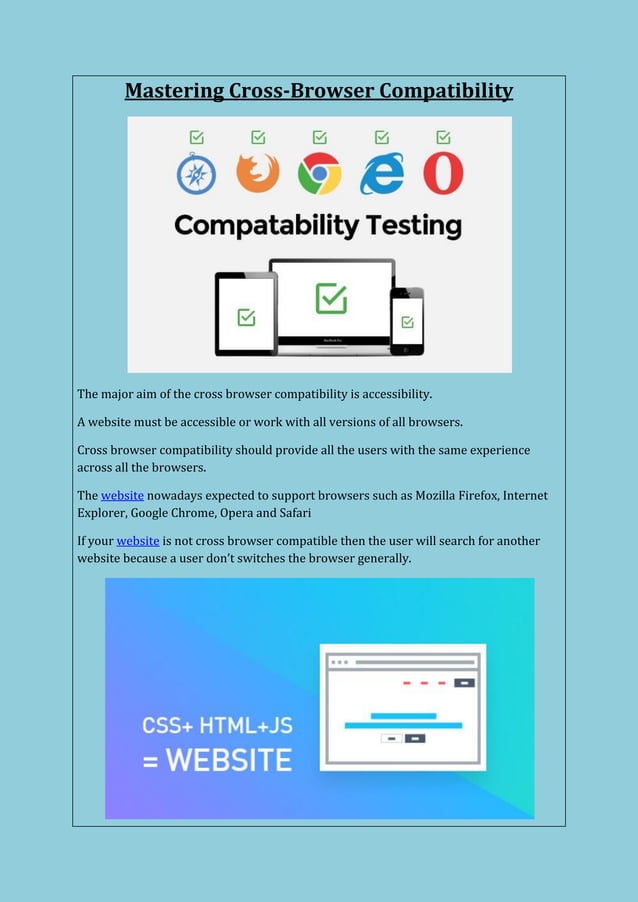 Sneak Peek Into Cross Browser Compatibility | PDF