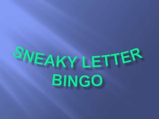 Sneaky letters | PPTX