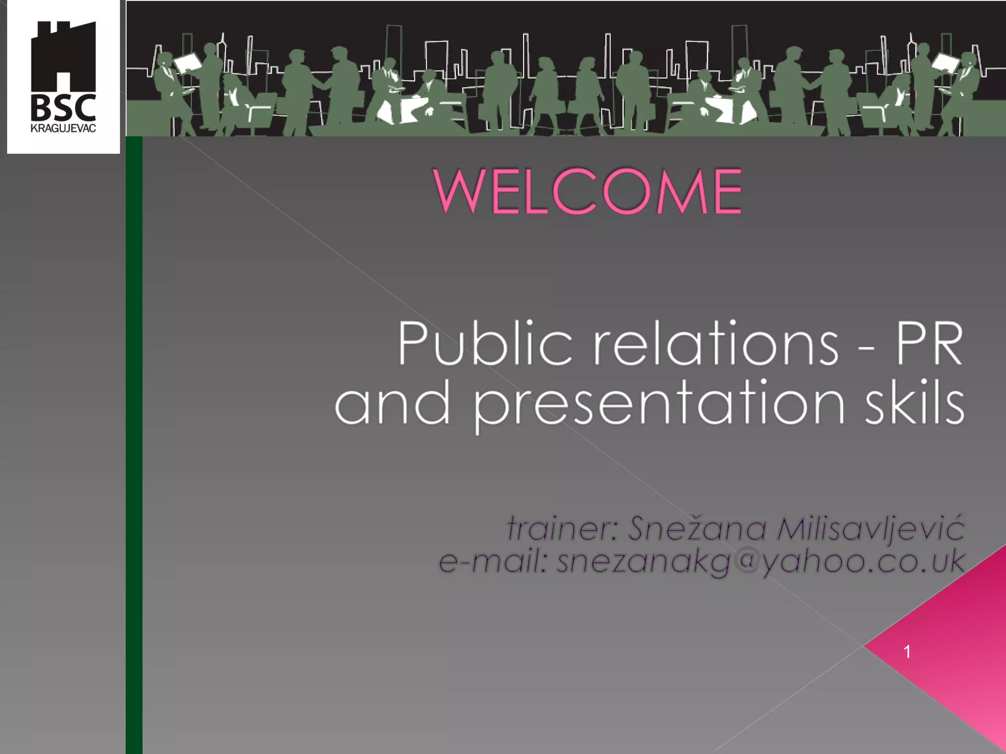 Snezana Milisavljevic - Public relations | PPT