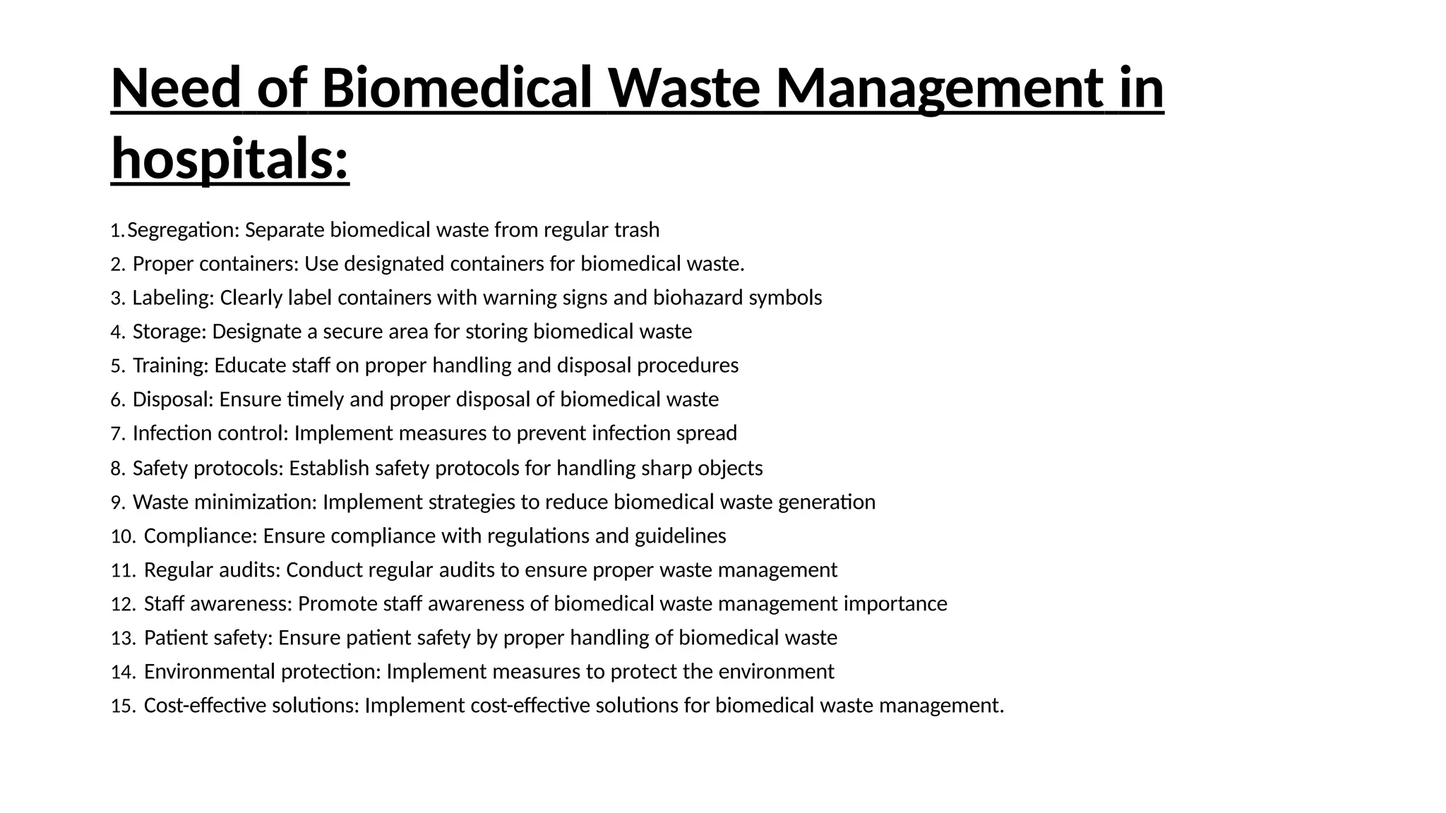 Need Of Effective Biomedical Waste Management | PPTX