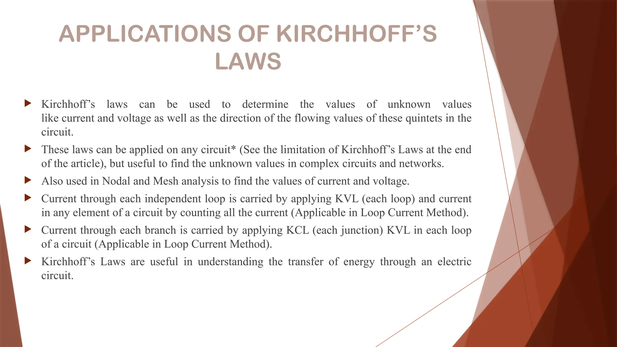 KCL AND KVL APPLICATION IN ELECTRIC CIRCUIT THEORY.pptx