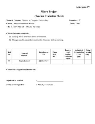 SNEHA EST.docx micro project selection plz re | PDF