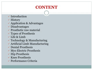 Prosthetic Body Parts | PPT