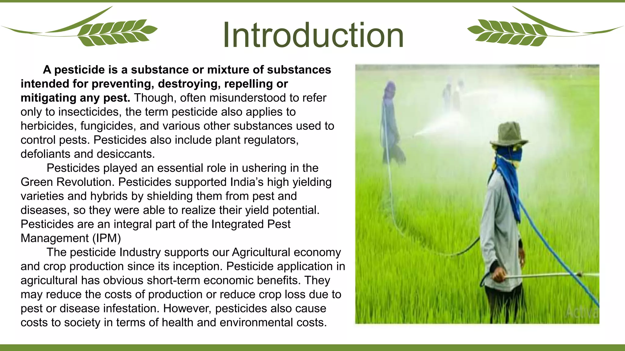 Pesticides use in Indian Agriculture : Consumption and Trade | PPTX