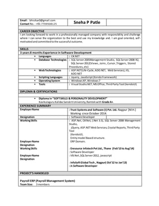 Sneha Patle Resume | DOCX