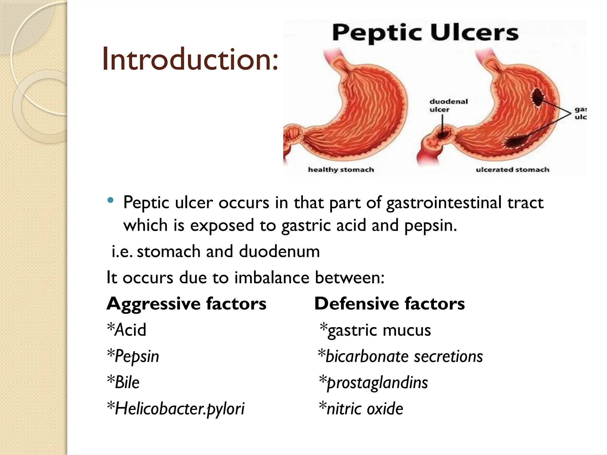 presentation on pharmacology of peptic ulcer | PPTX | Digestive Disorders | Diseases and Conditions