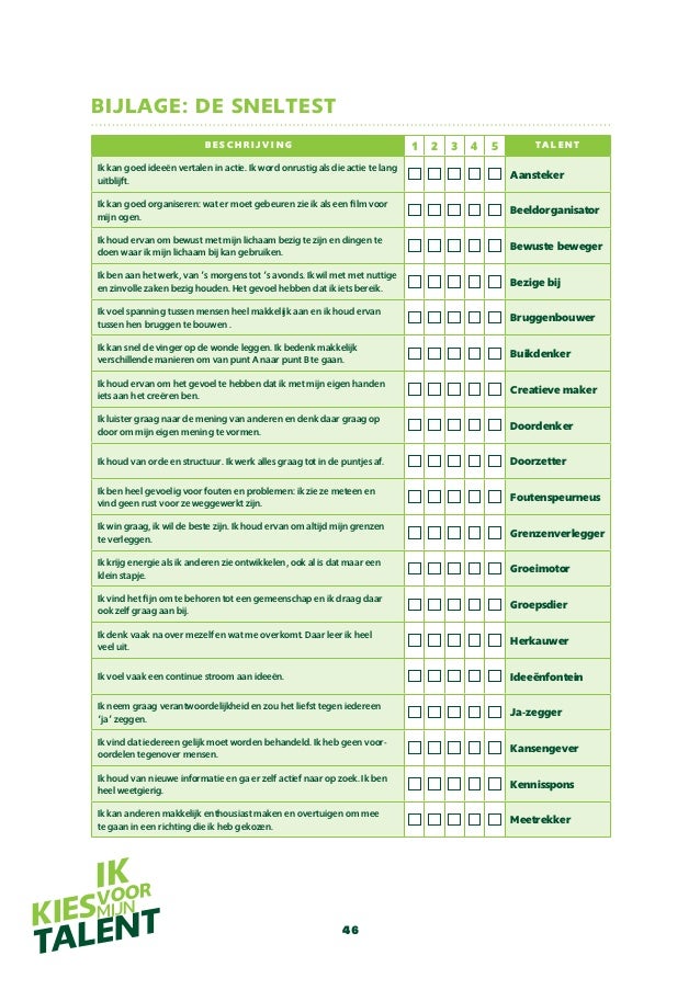 Sneltest talent