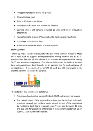 STAND UP INDIA, START UP INDIA | DOC