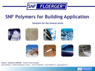 SNF Polymers in Building Applications - 2016 .ppt