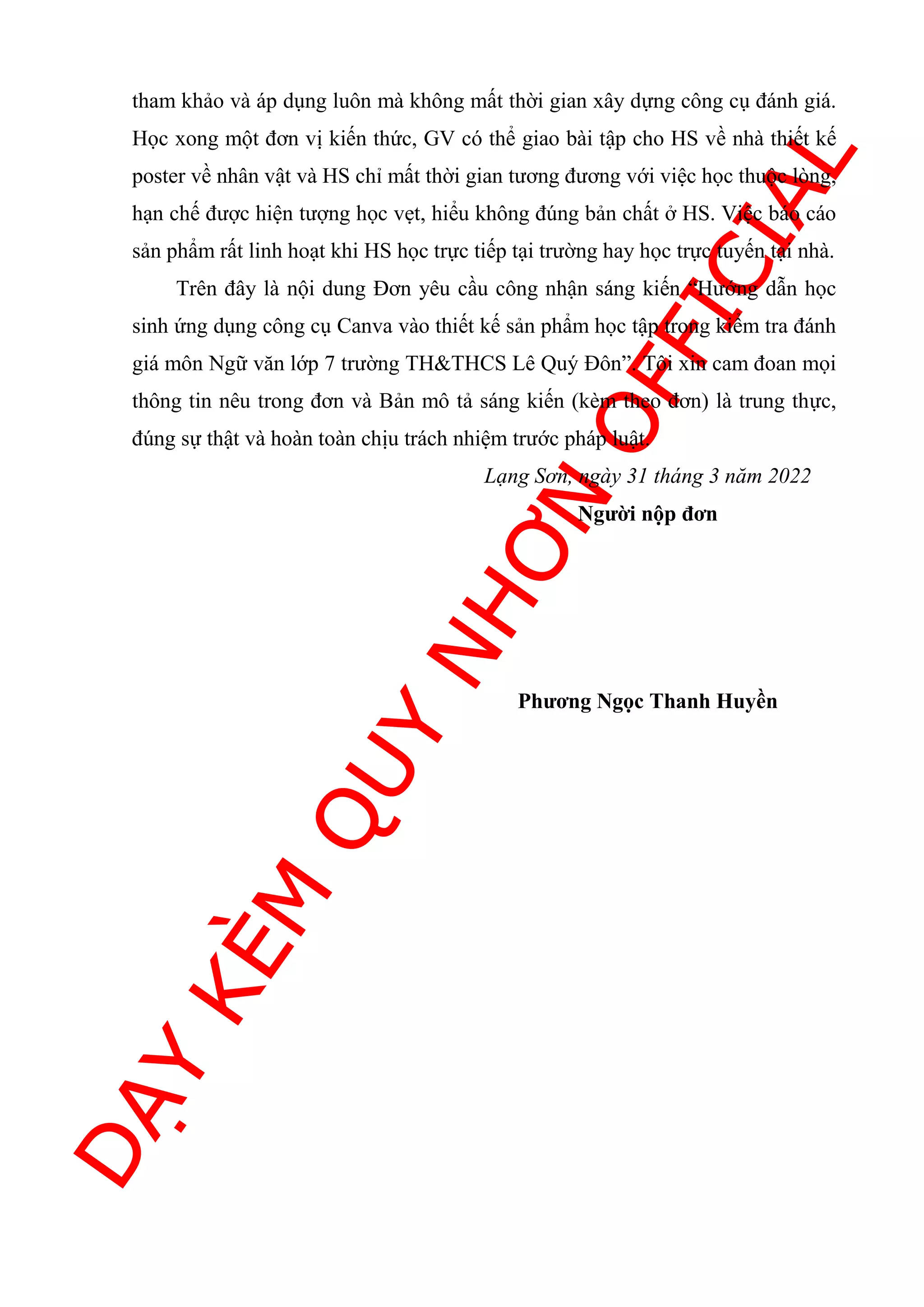 Sáng kiến Hướng dẫn học sinh ứng dụng công cụ Canva vào thiết kế sản phẩm học tập trong kiểm tra ...