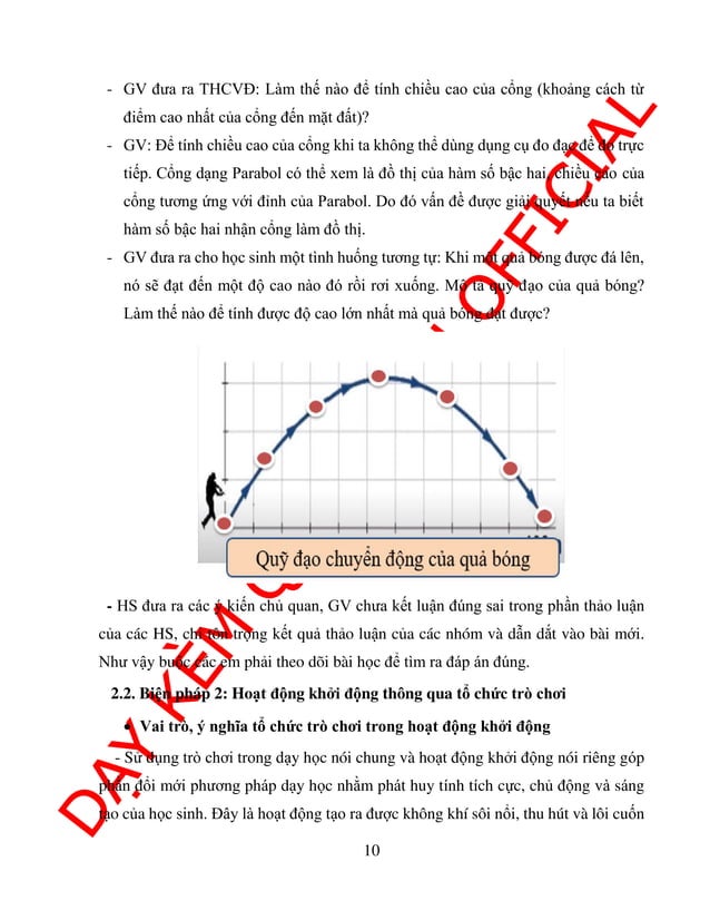 SÁNG KIẾN MỘT SỐ HÌNH THỨC TỔ CHỨC HOẠT ĐỘNG KHỞI ĐỘNG NHẰM TẠO HỨNG THÚ HỌC TẬP CHO HỌC SINH ...