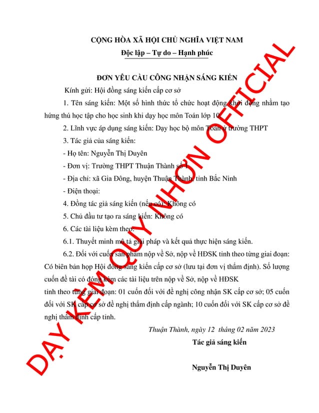 SÁNG KIẾN MỘT SỐ HÌNH THỨC TỔ CHỨC HOẠT ĐỘNG KHỞI ĐỘNG NHẰM TẠO HỨNG THÚ HỌC TẬP CHO HỌC SINH ...