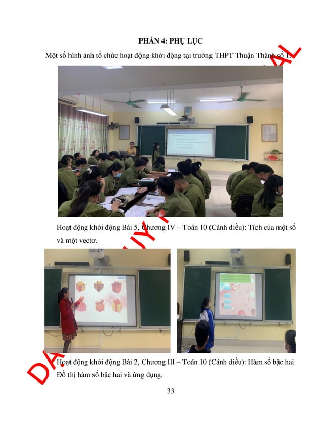 SÁNG KIẾN MỘT SỐ HÌNH THỨC TỔ CHỨC HOẠT ĐỘNG KHỞI ĐỘNG NHẰM TẠO HỨNG THÚ HỌC TẬP CHO HỌC SINH ...