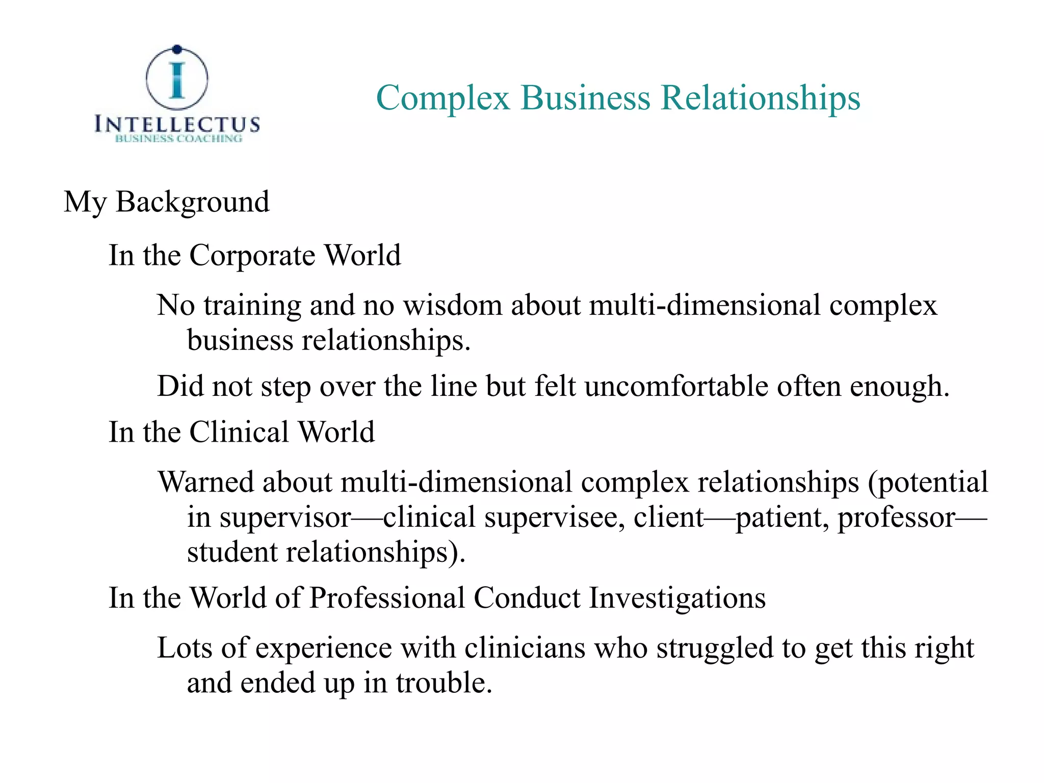 Complex Business Relationships Presentation | PPT