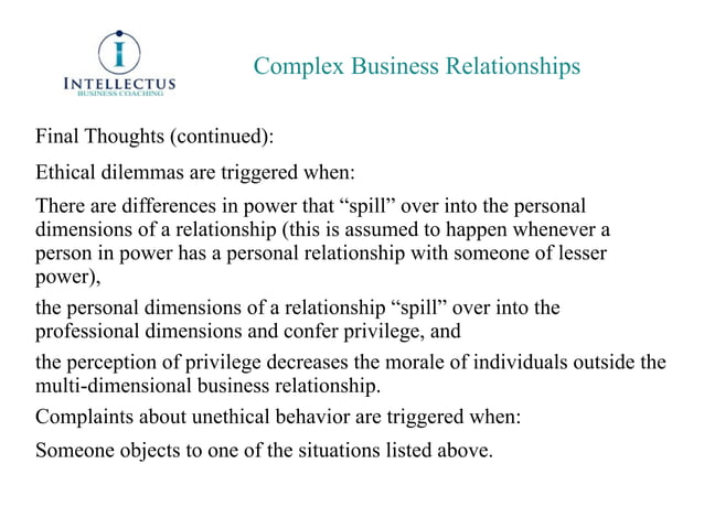 Complex Business Relationships Presentation | PPT