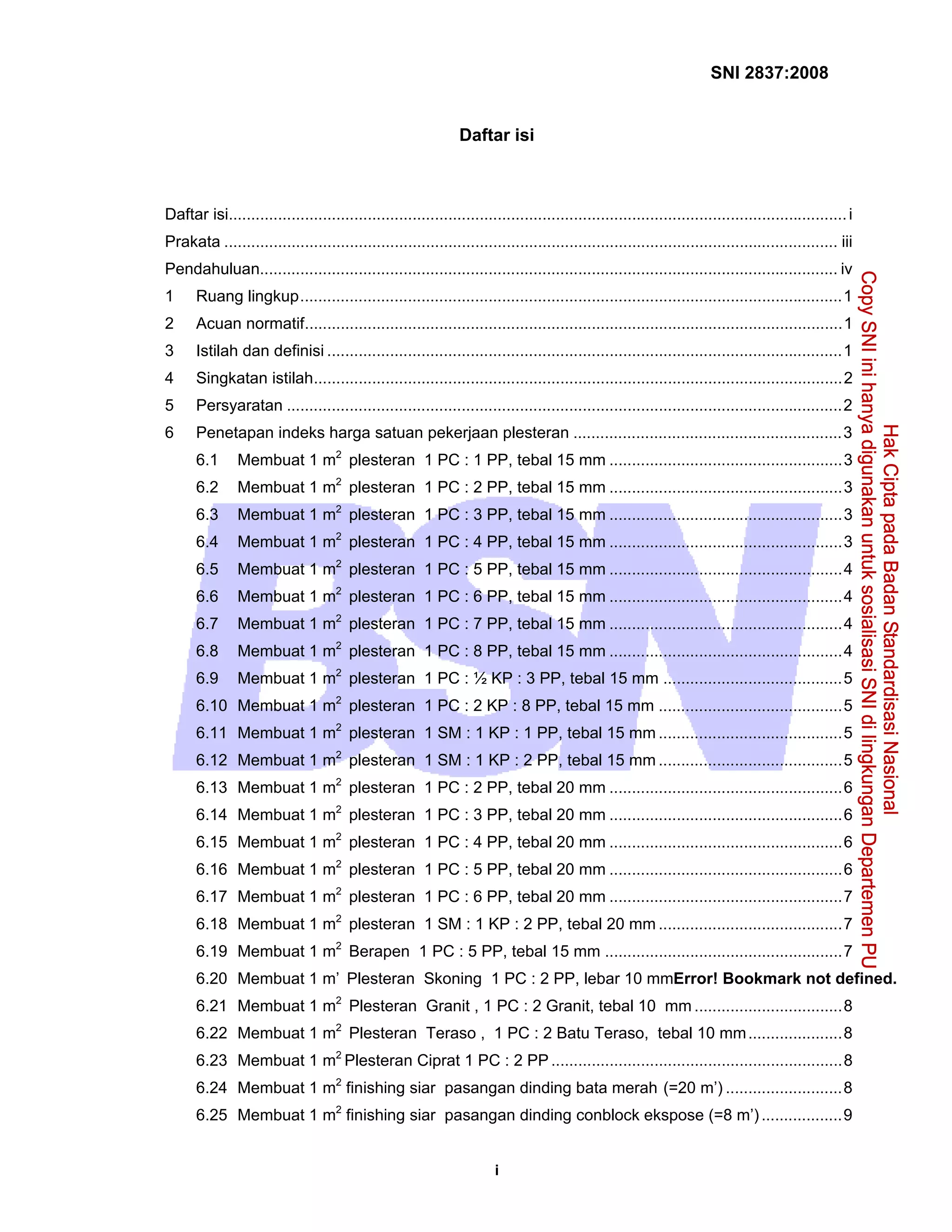 Sni 2837-2008-tata cara perhitungan harga satuan pekerjaan plesteran ...