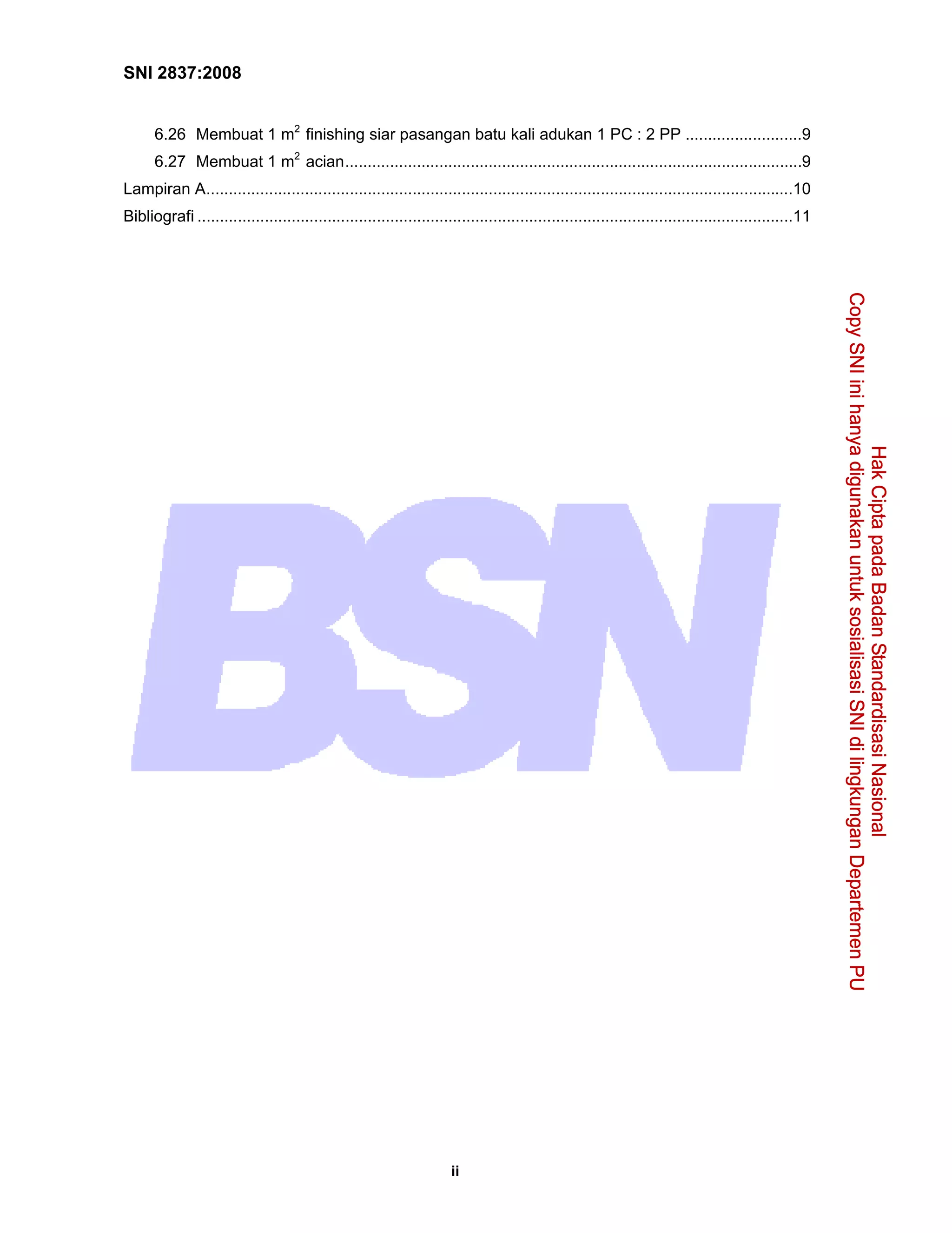 Sni 2837-2008-tata cara perhitungan harga satuan pekerjaan plesteran ...