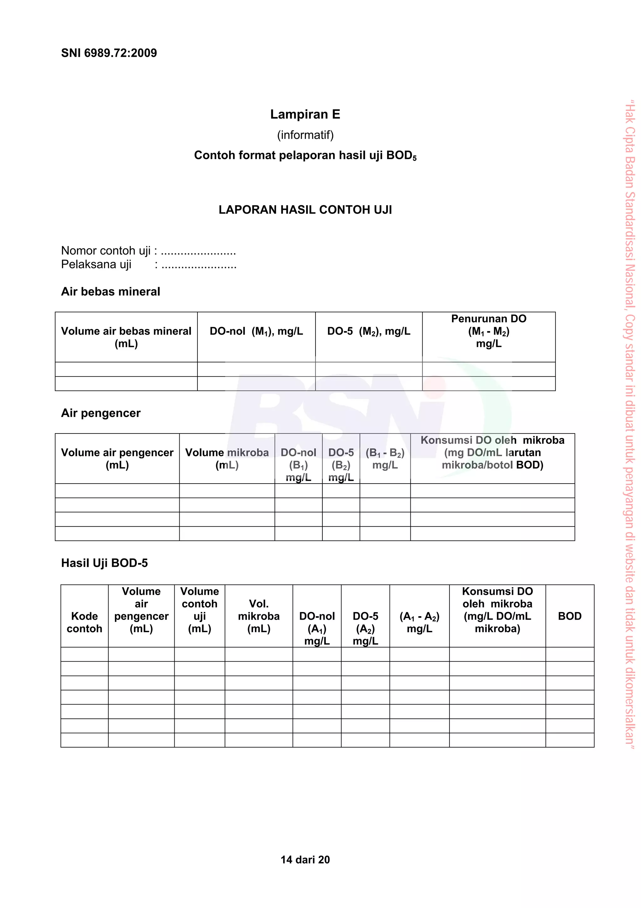 Sni 6989-72 2009-cara-uji-kebutuhan-bod (1) | PDF