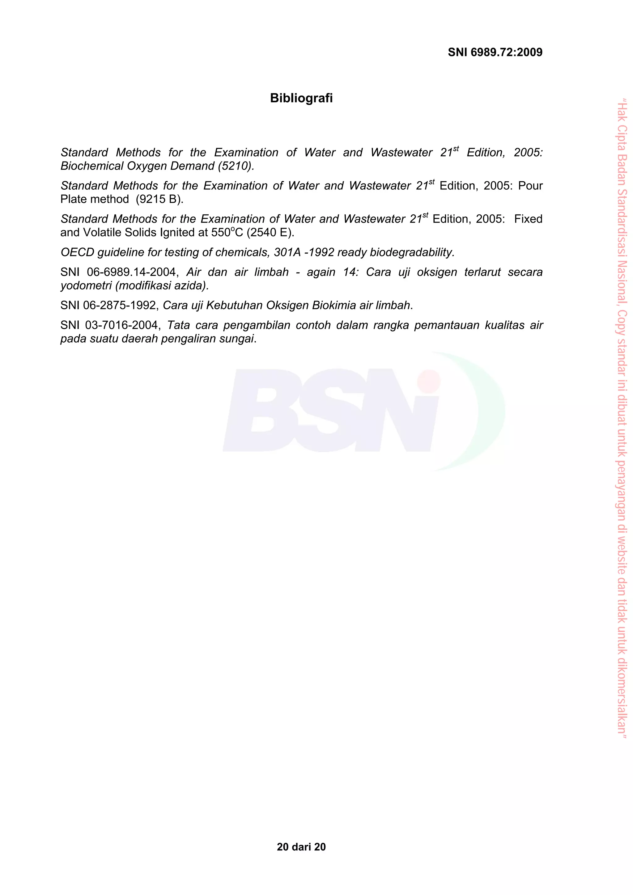 Sni 6989-72 2009-cara-uji-kebutuhan-bod (1) | PDF