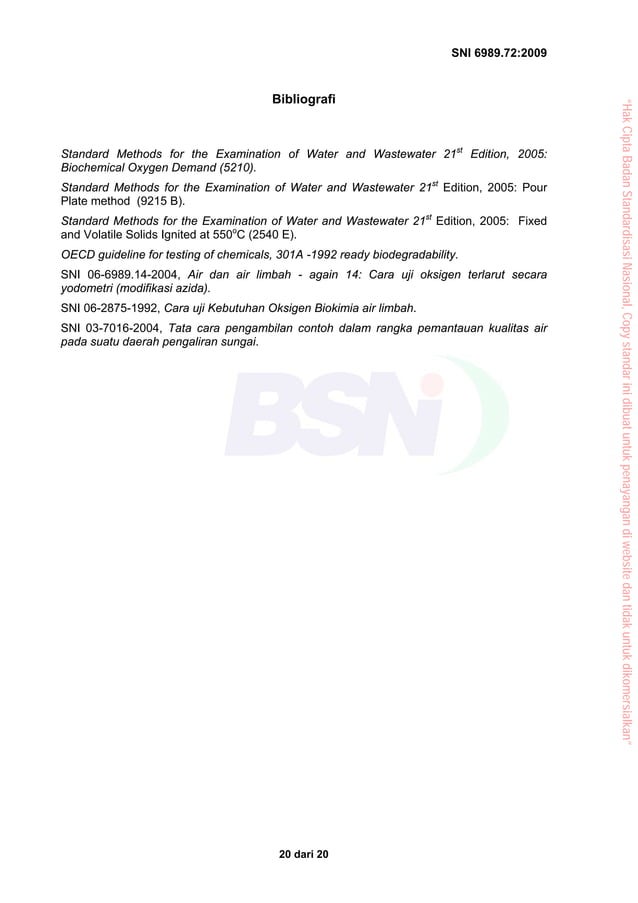 Sni 6989-72 2009-cara-uji-kebutuhan-bod (1) | PDF