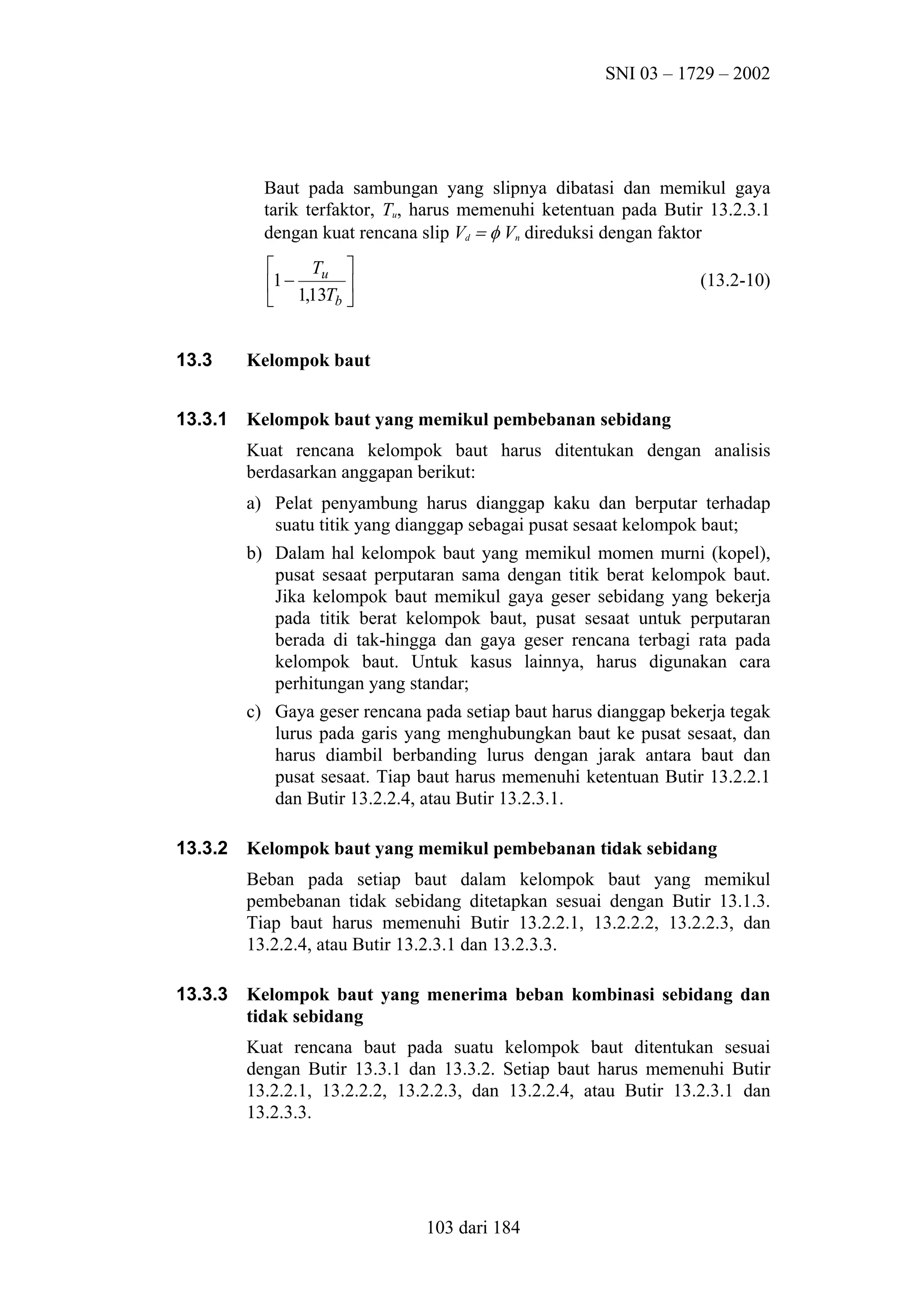 SNI 03 - 1729 - 2002 TATA CARA PERENCANAAN STRUKTUR BAJA UNTUK BANGUNAN ...