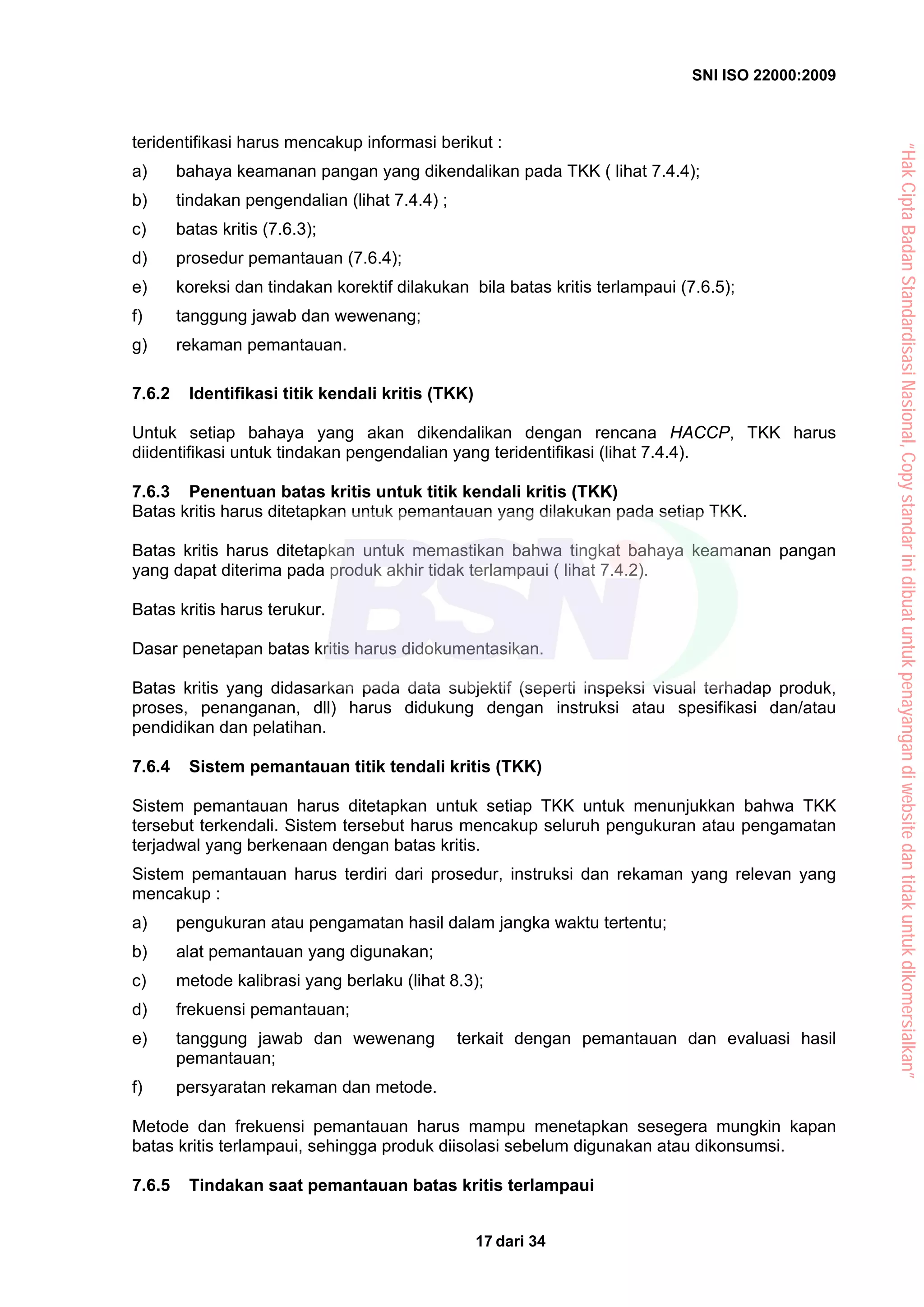 Sni iso-22000 2009 | PDF