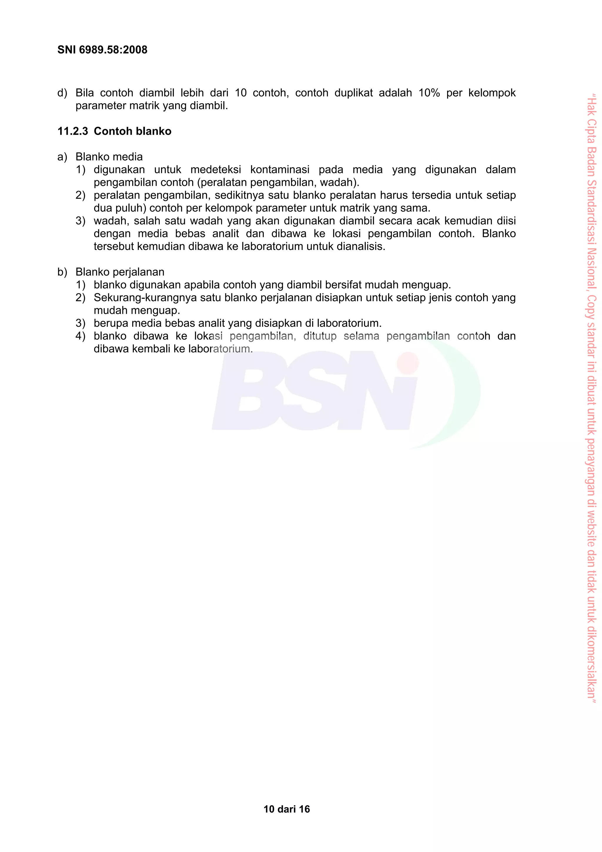 Sni metode-sample-air-tanah | PDF