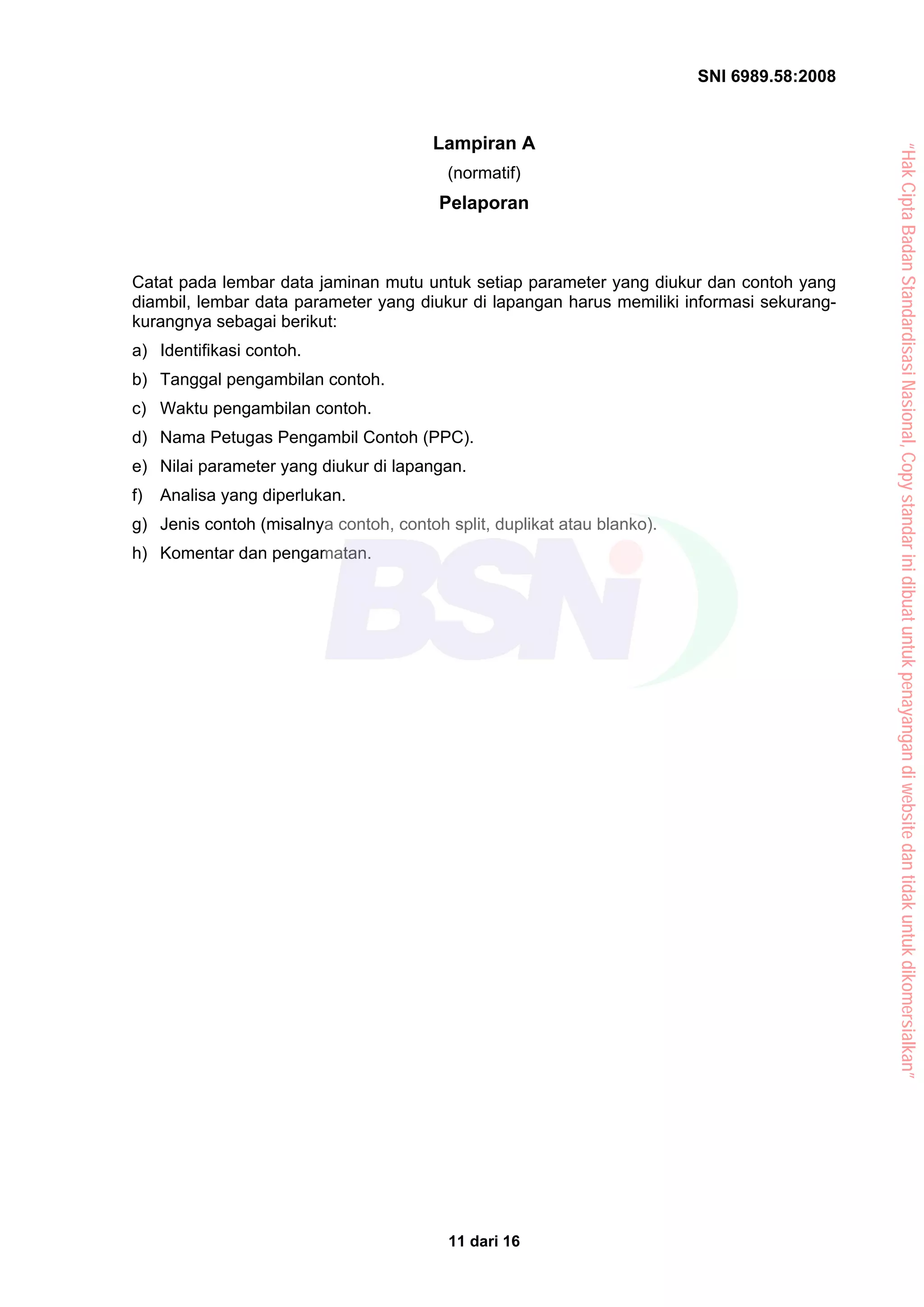 Sni metode-sample-air-tanah | PDF