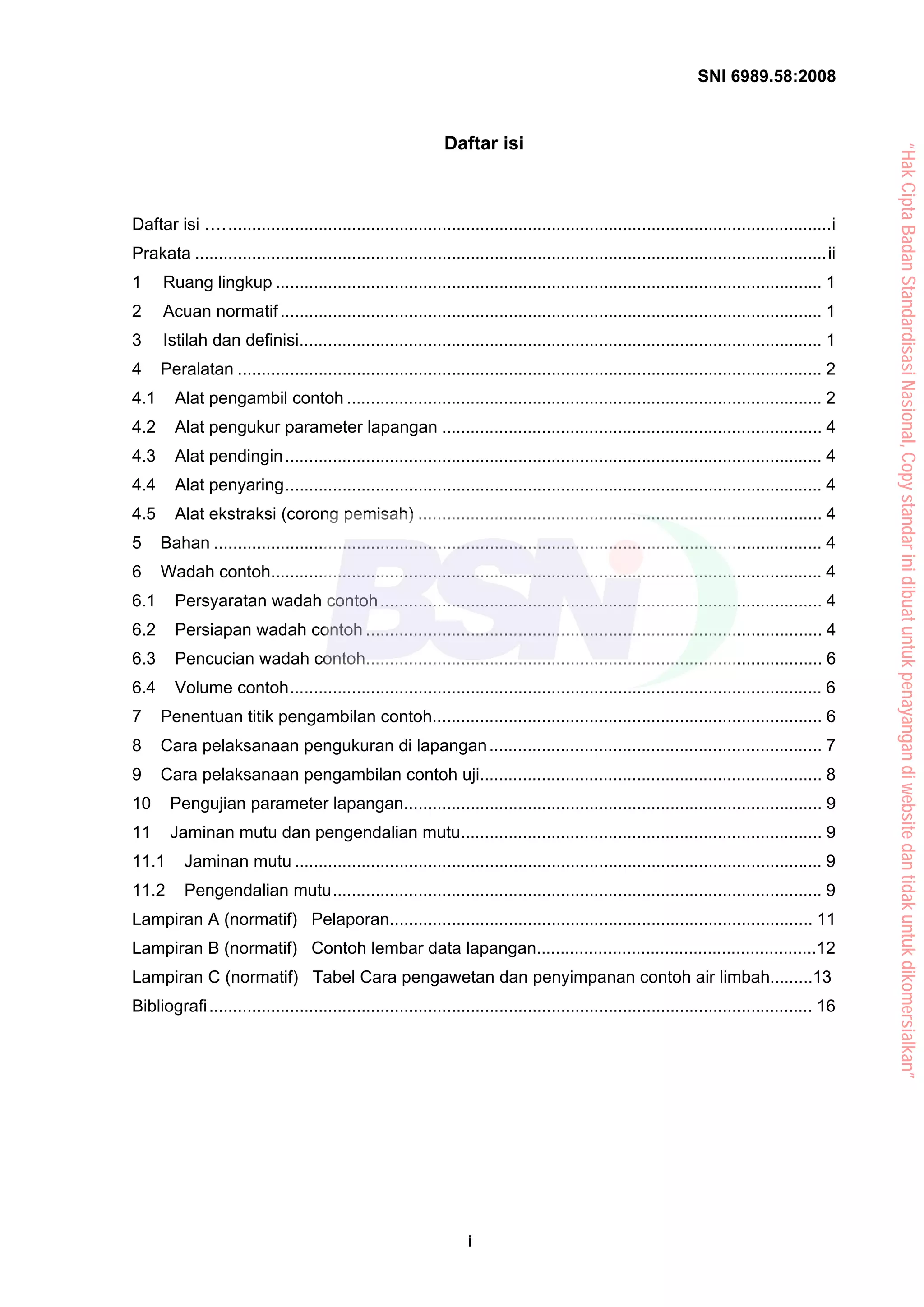 Sni metode-sample-air-tanah | PDF
