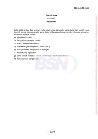 Sni metode-sample-air-tanah | PDF