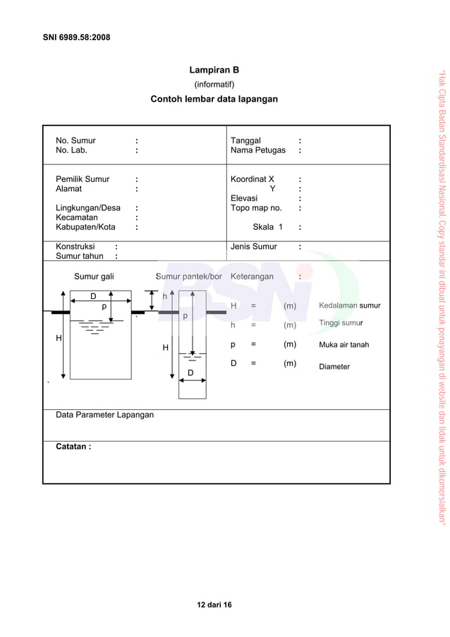 Sni metode-sample-air-tanah | PDF