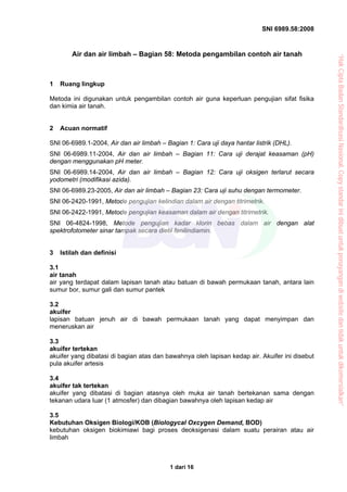 Sni metode-sample-air-tanah | PDF