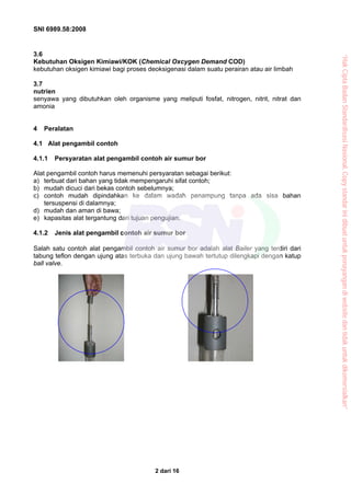 Sni metode-sample-air-tanah | PDF