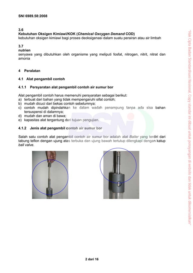 Sni metode-sample-air-tanah | PDF