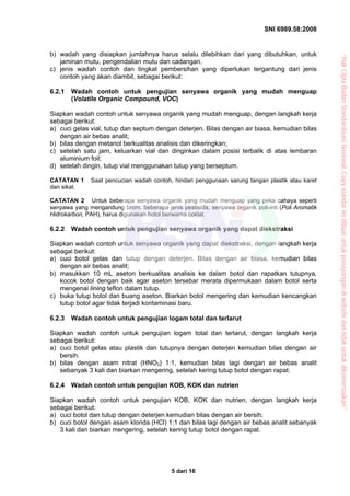 Sni metode-sample-air-tanah | PDF
