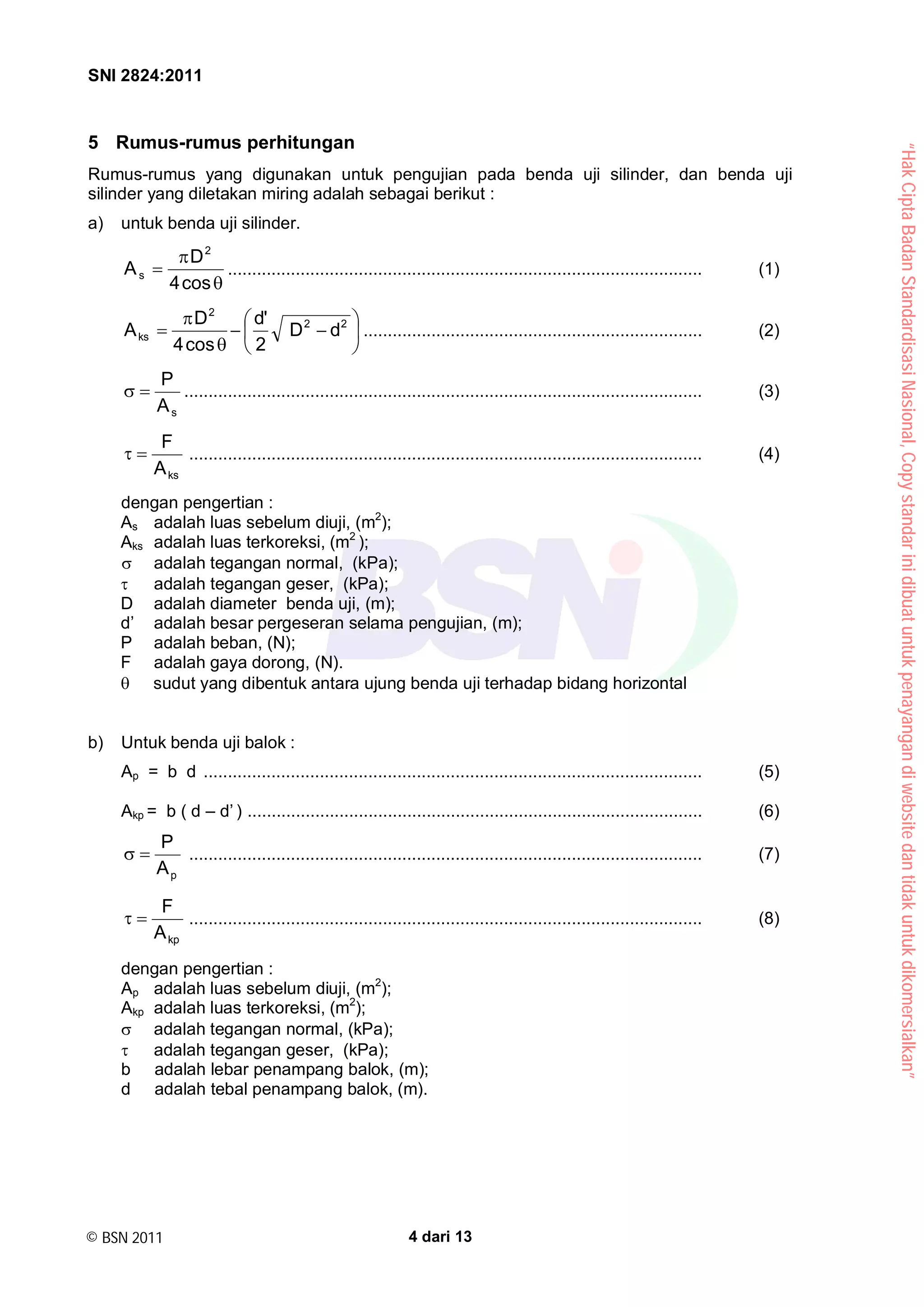 SNI Uji Kuat Geser Batuan | PDF