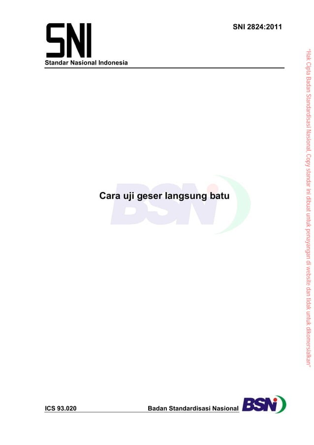 SNI Uji Kuat Geser Batuan | PDF