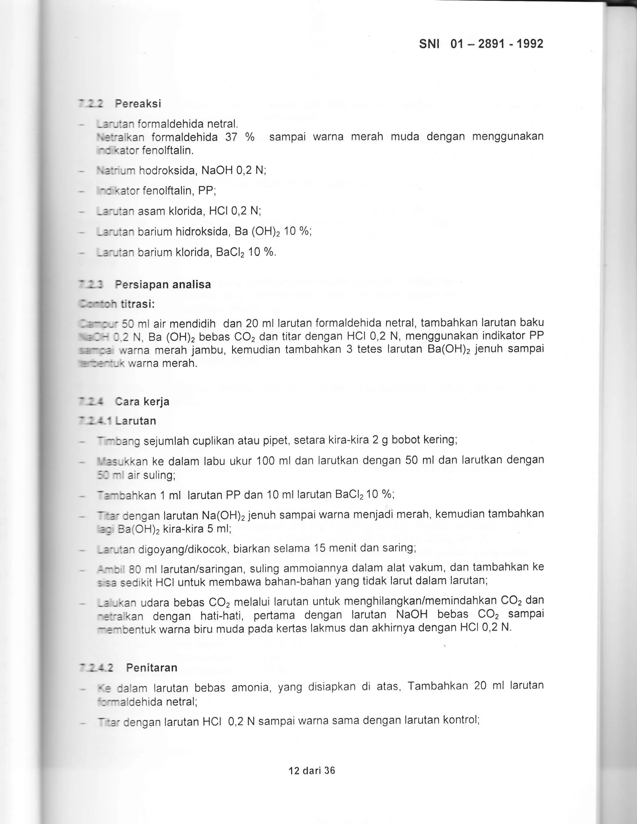 Sni 01 2891-1992 cara uji makanan minuman | PDF