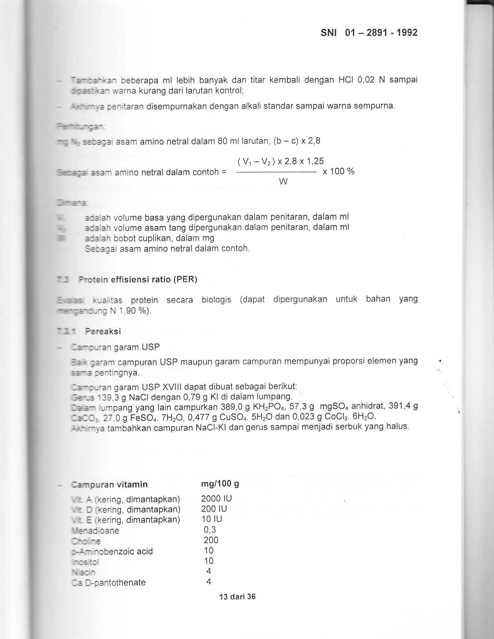Sni 01 2891-1992 cara uji makanan minuman | PDF