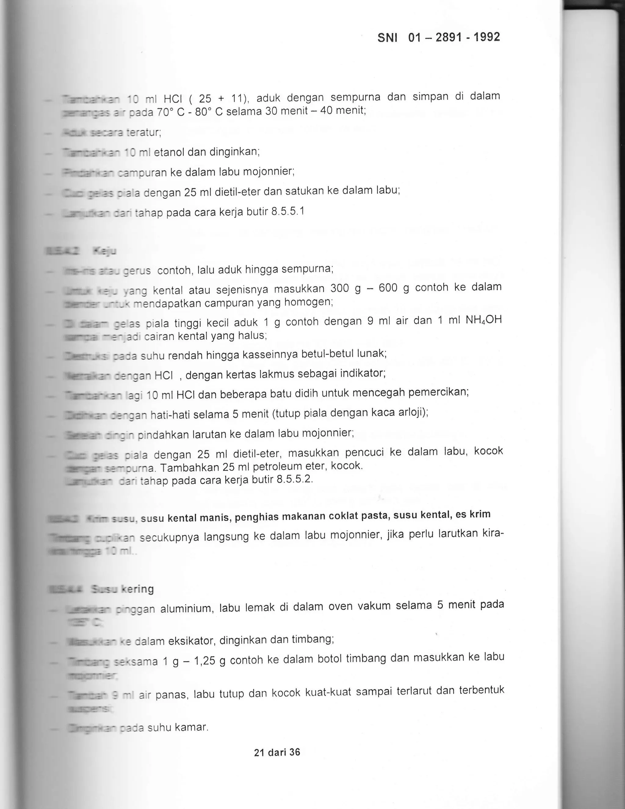 Sni 01 2891-1992 cara uji makanan minuman | PDF