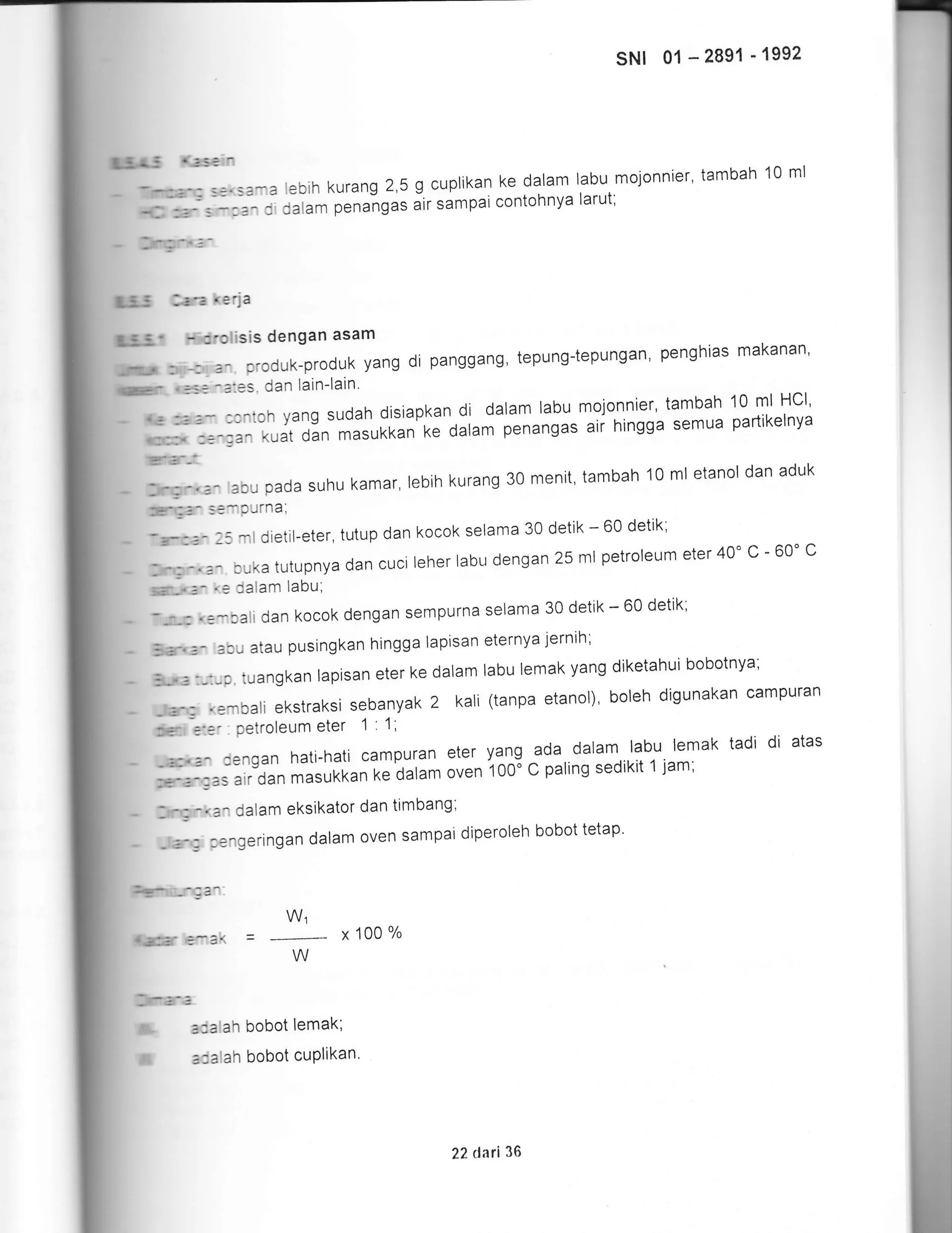 Sni 01 2891-1992 cara uji makanan minuman | PDF