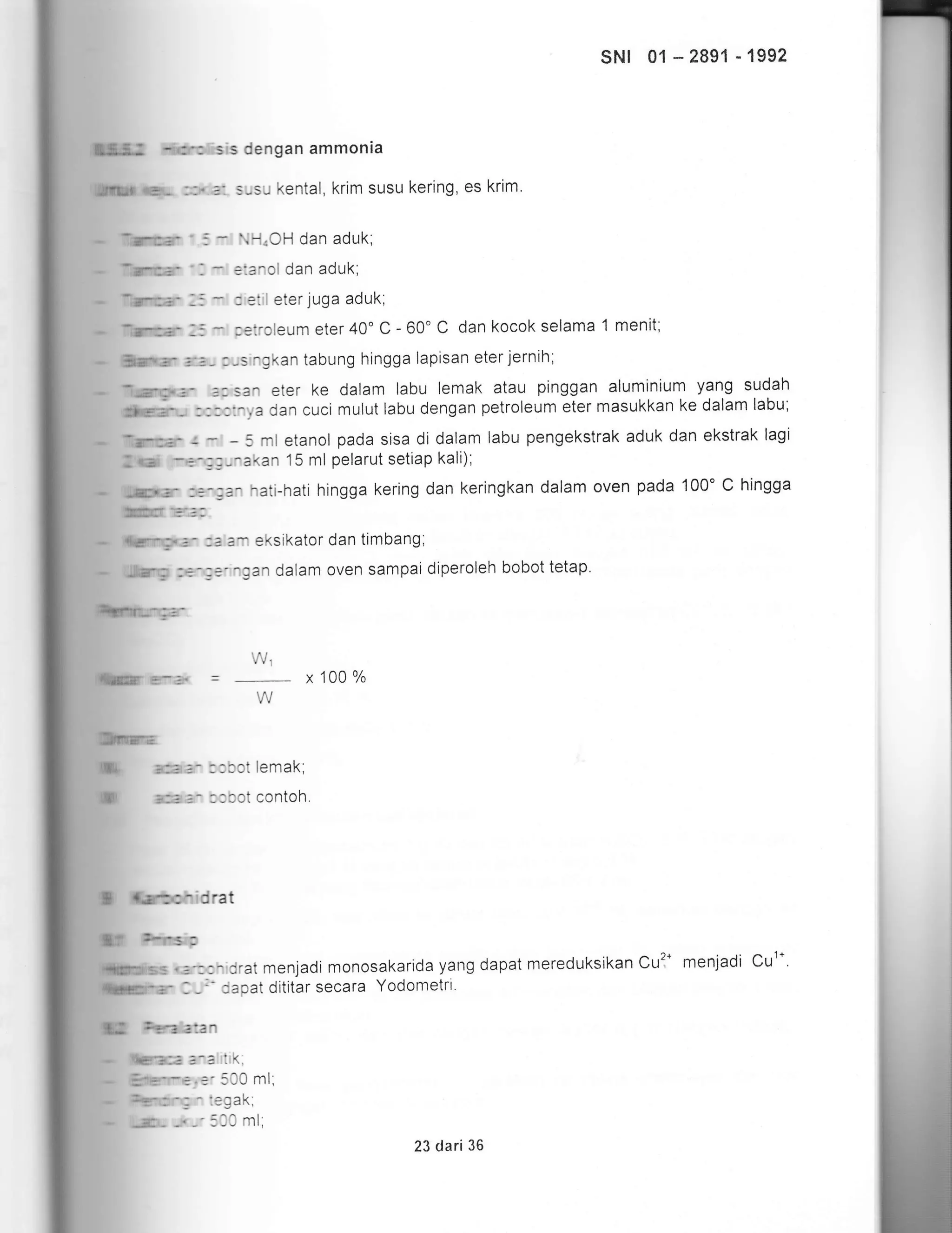 Sni 01 2891-1992 cara uji makanan minuman | PDF