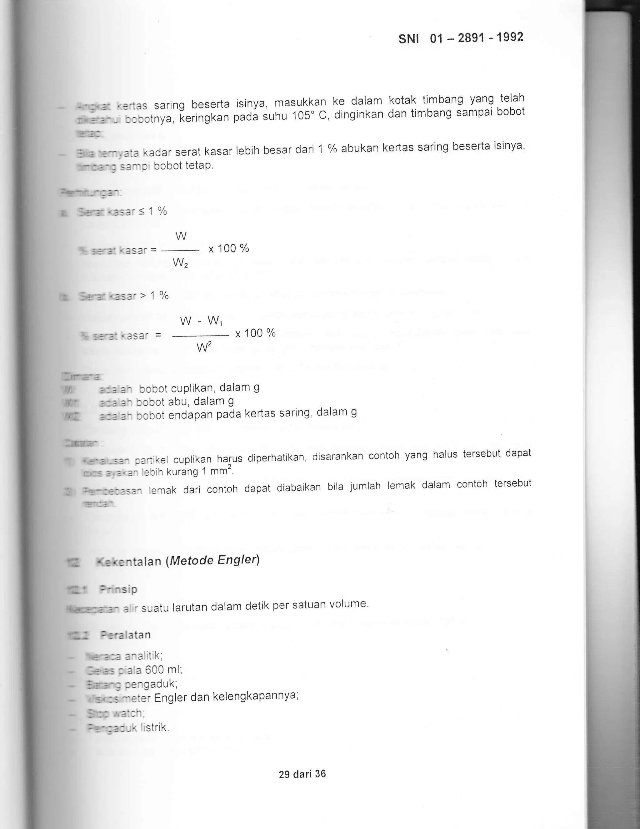 Sni 01 2891-1992 cara uji makanan minuman | PDF