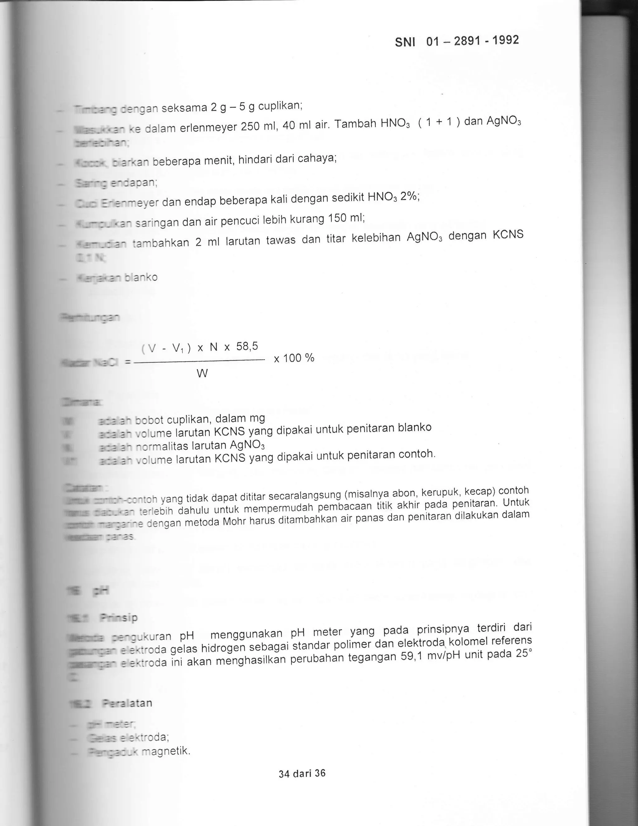 Sni 01 2891-1992 cara uji makanan minuman | PDF