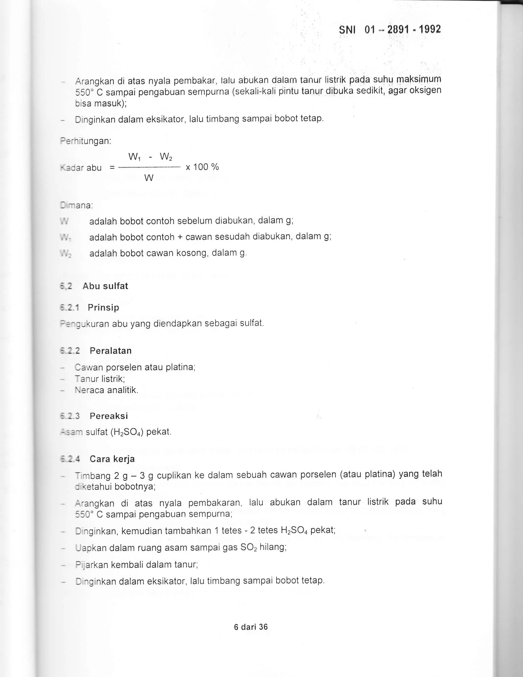Sni 01 2891-1992 cara uji makanan minuman | PDF